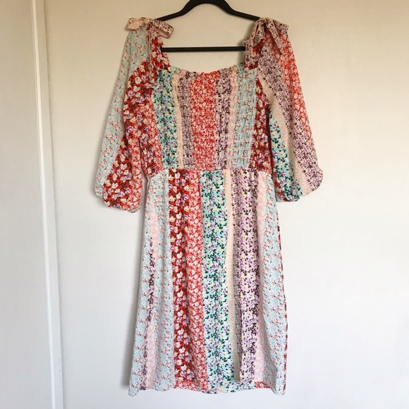 fig and flower | Dresses | Fig And Flower Boho Mixed Floral Smocked ...